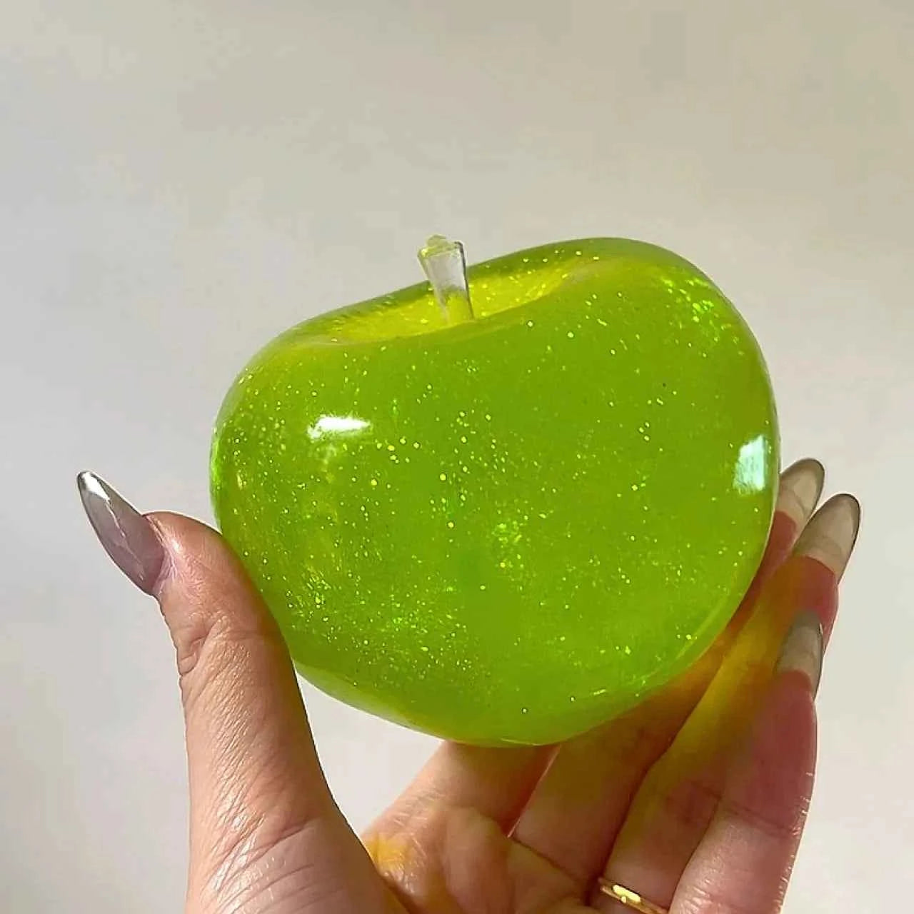 Crystal Big Apple Handmade Stress Ball | Vaseline Texture 🍎 – lovesquishy